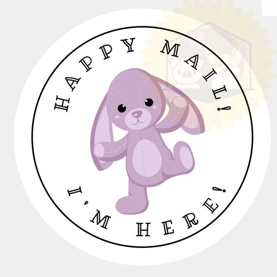 Rabbit Mail Stickers Happy Mail Labels Packaging Stickers - Etsy