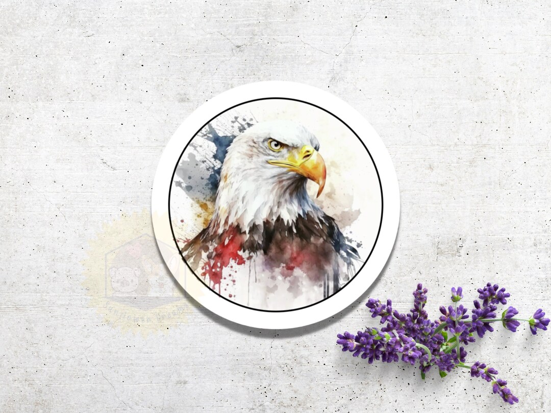 Eagle Stickers, Eagle Card Labels, Eagle Envelope Stickers, Watercolor ...