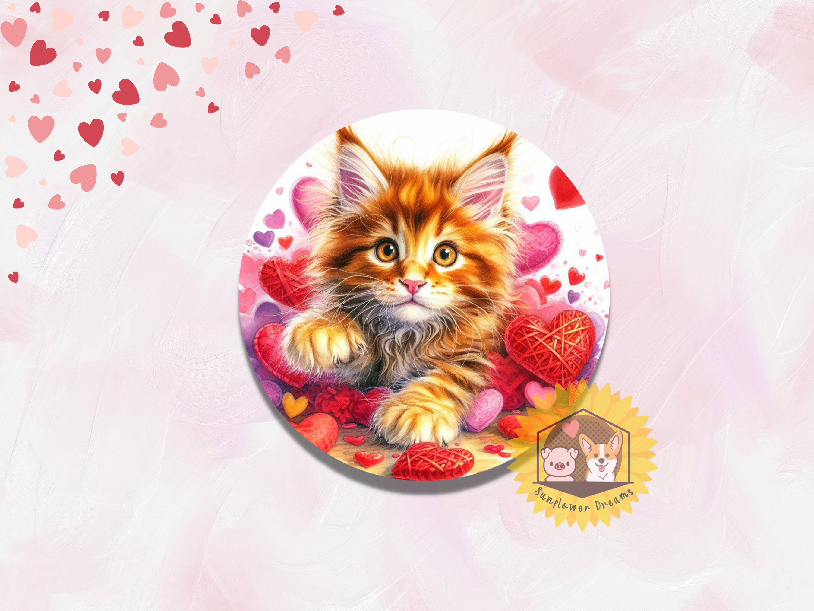 Maine Coon Stickers, Cat Mail Sticker, Maine Coon Valentines Sticker ...