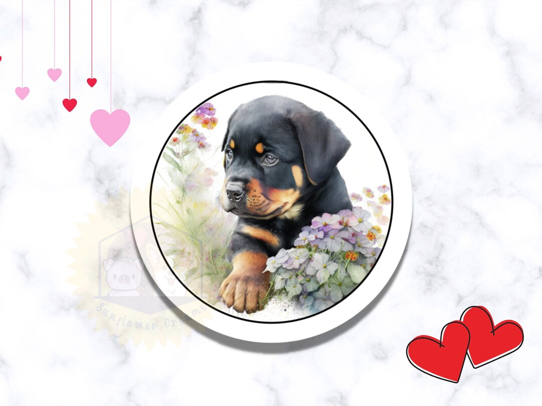 Rottweiler Puppy Stickers, Rottweiler Mail Sticker, Rottweiler Card ...