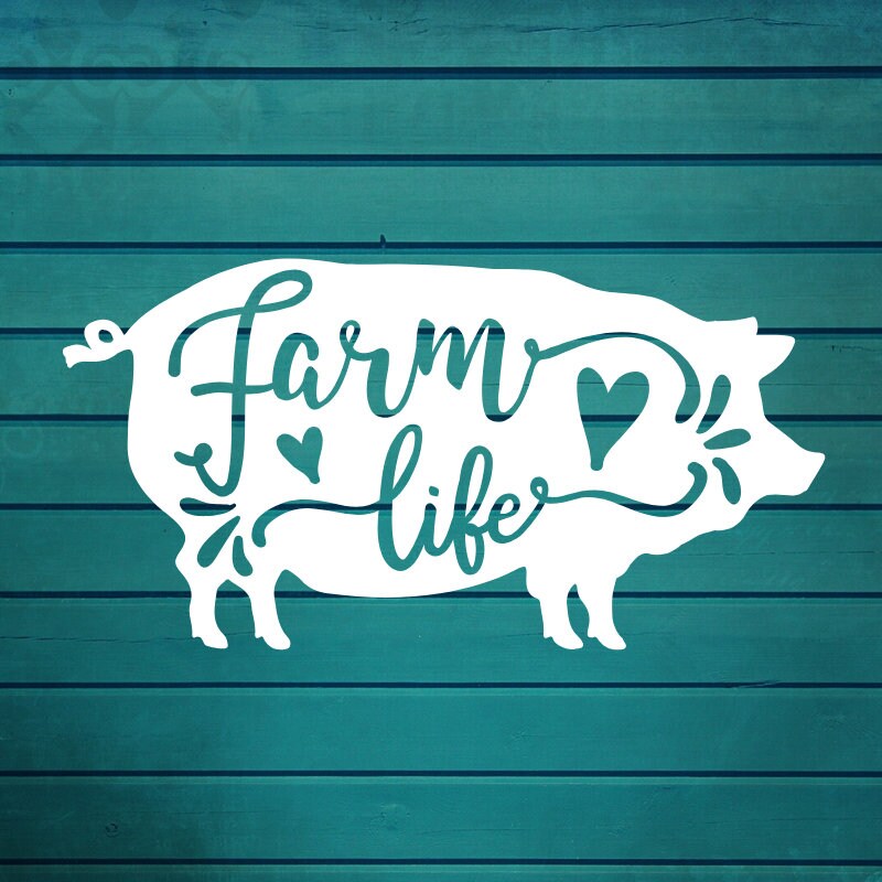 Farm Pig Decal Pig Decal Farm Life Sticker Pig Decal Car | Etsy