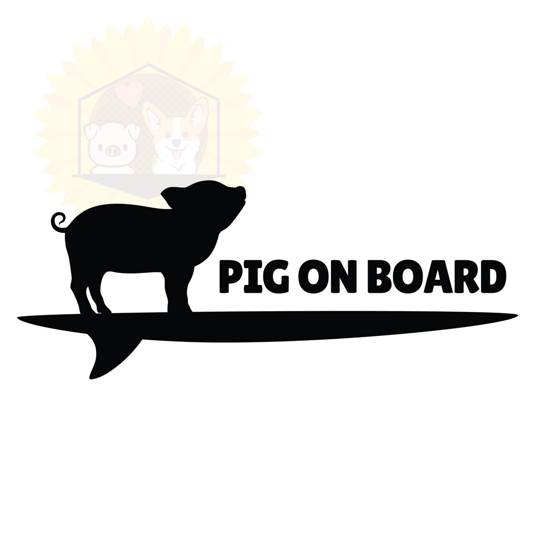 Pig on Board Decal: Pig Lover Car Window Sticker - Etsy