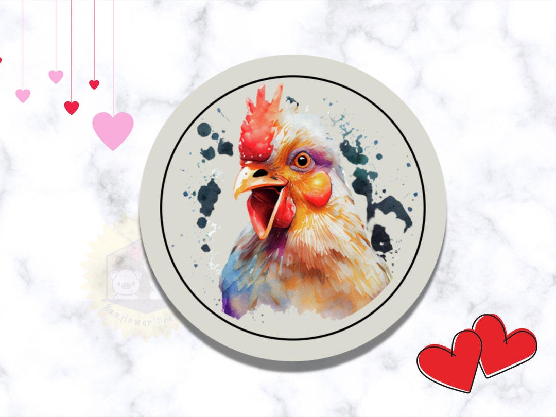Funny Chicken Stickers, Chicken Stationery Stickers, Chicken Card ...
