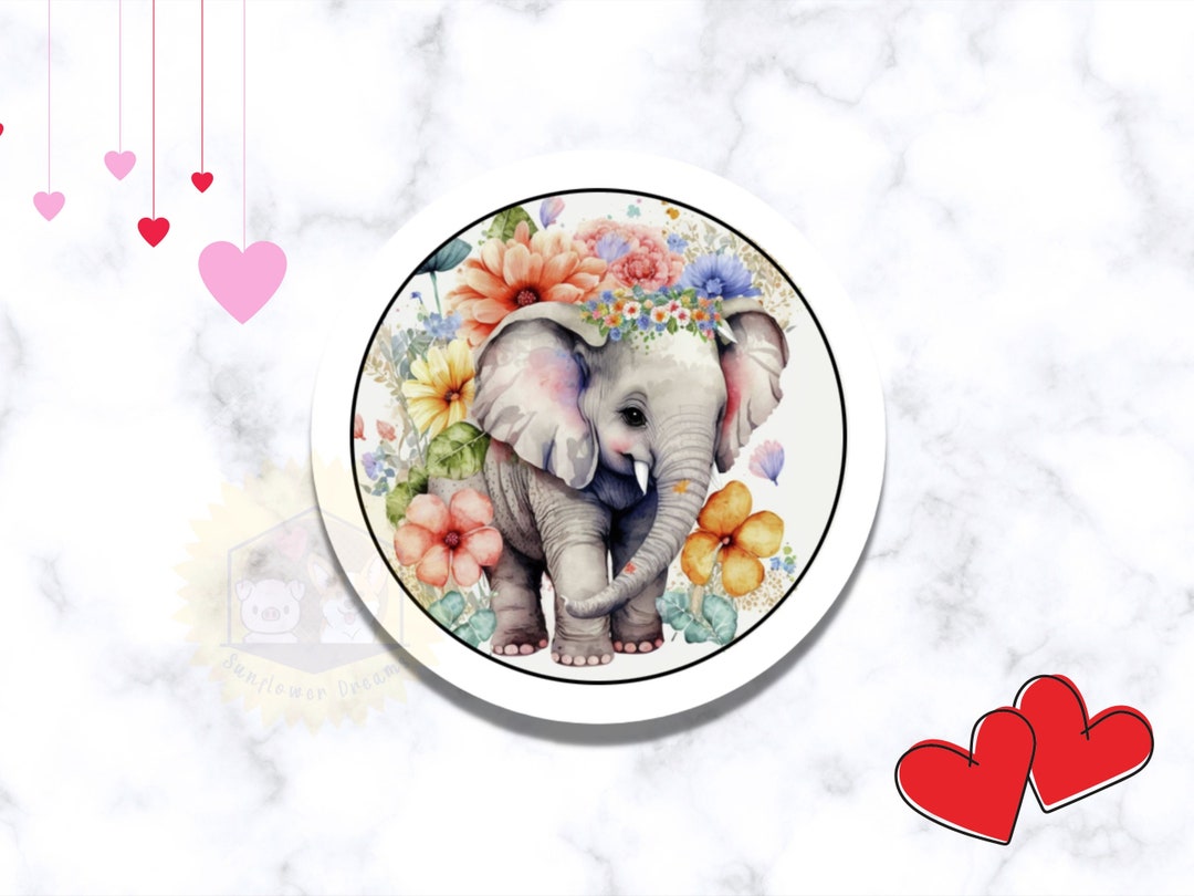 Elephant Stickers, Elephant Stationery Stickers, Elephant Card Stickers ...