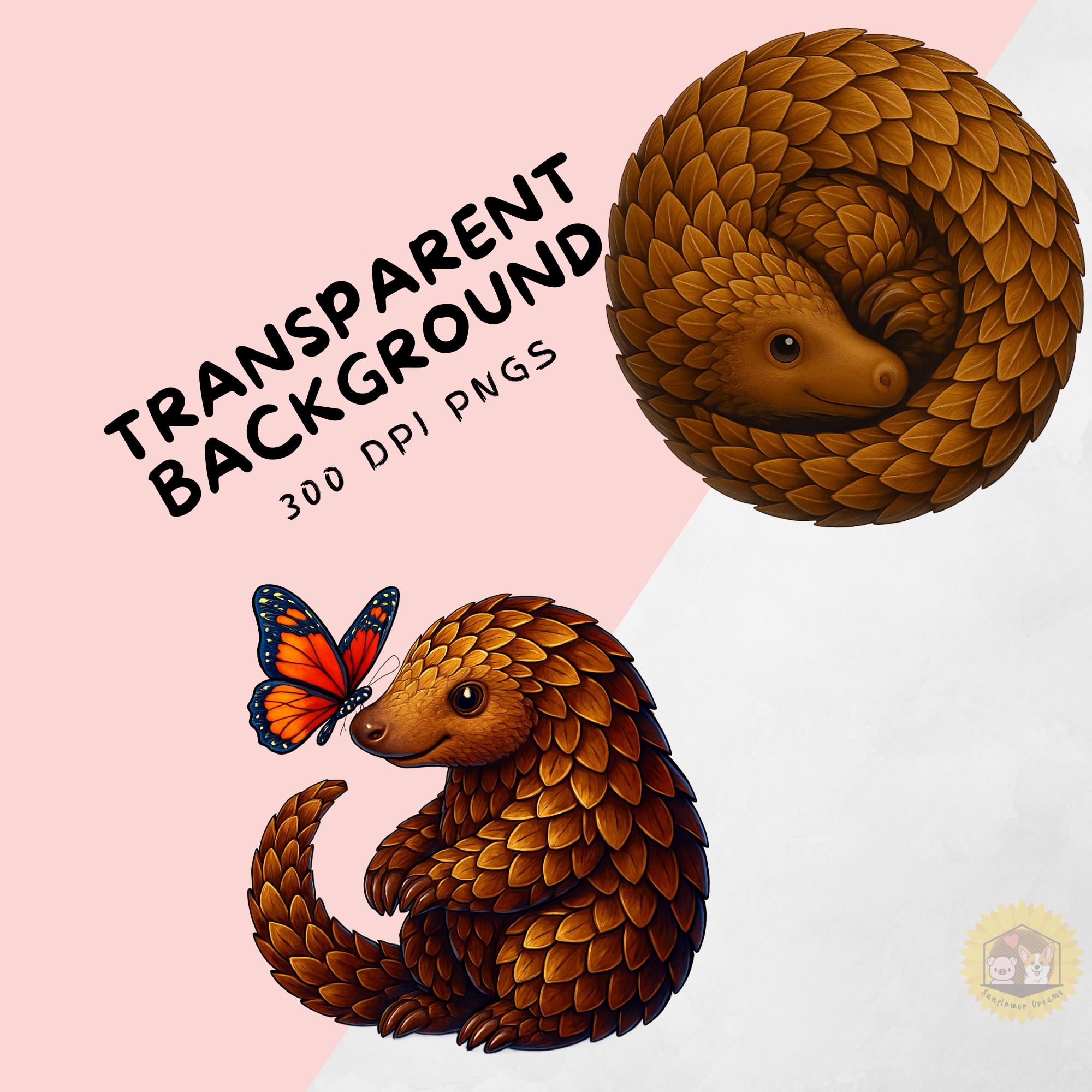 Cute Pangolin Clipart PNG, Scrapbooking, Card Making (digital Download ...