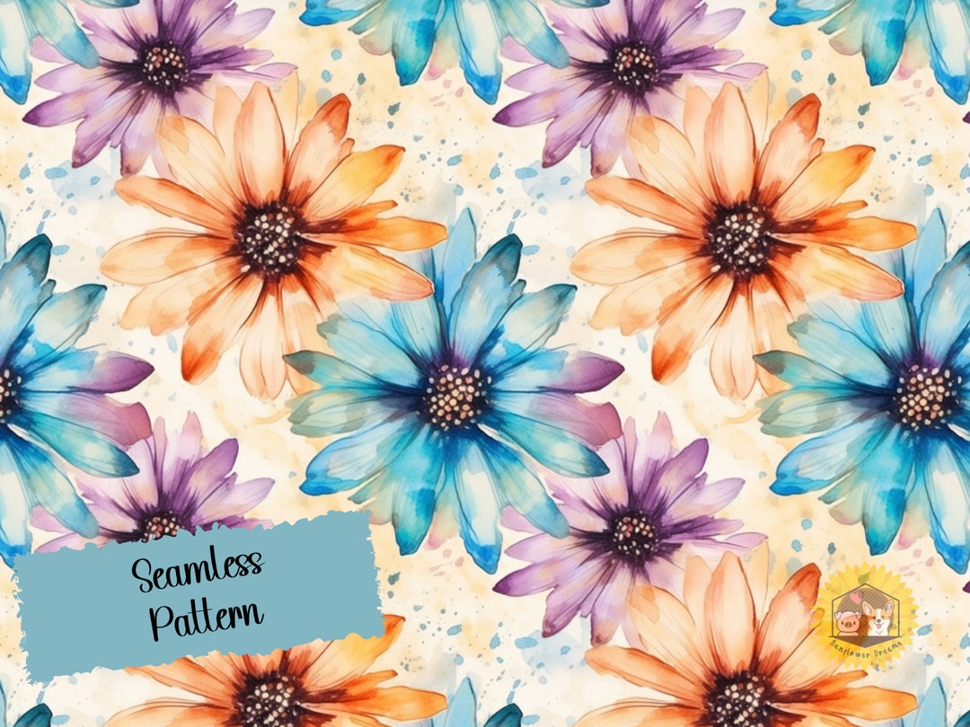 Daisy Flower Pattern,flower Seamless Pattern, Digital Art, Flower Card ...