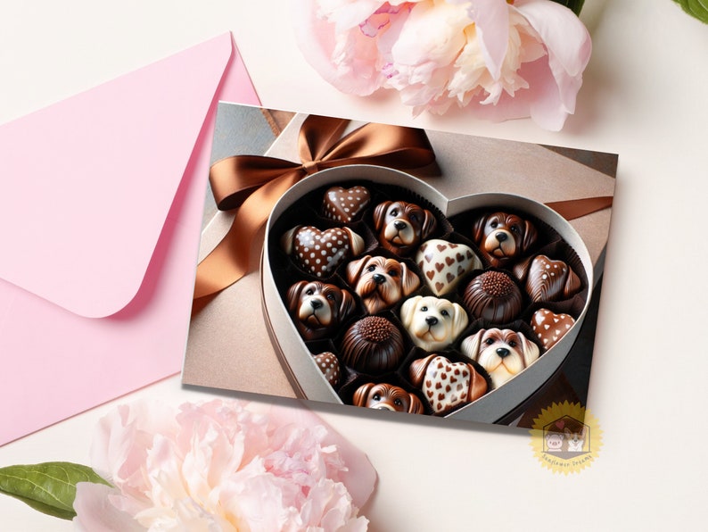Dog Chocolates Digital Art, Cute Illustration (PNG) - Etsy