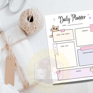 Cute Cat Planner, Printable Cat Planner, Daily Cat Planner, Weekly Cat ...