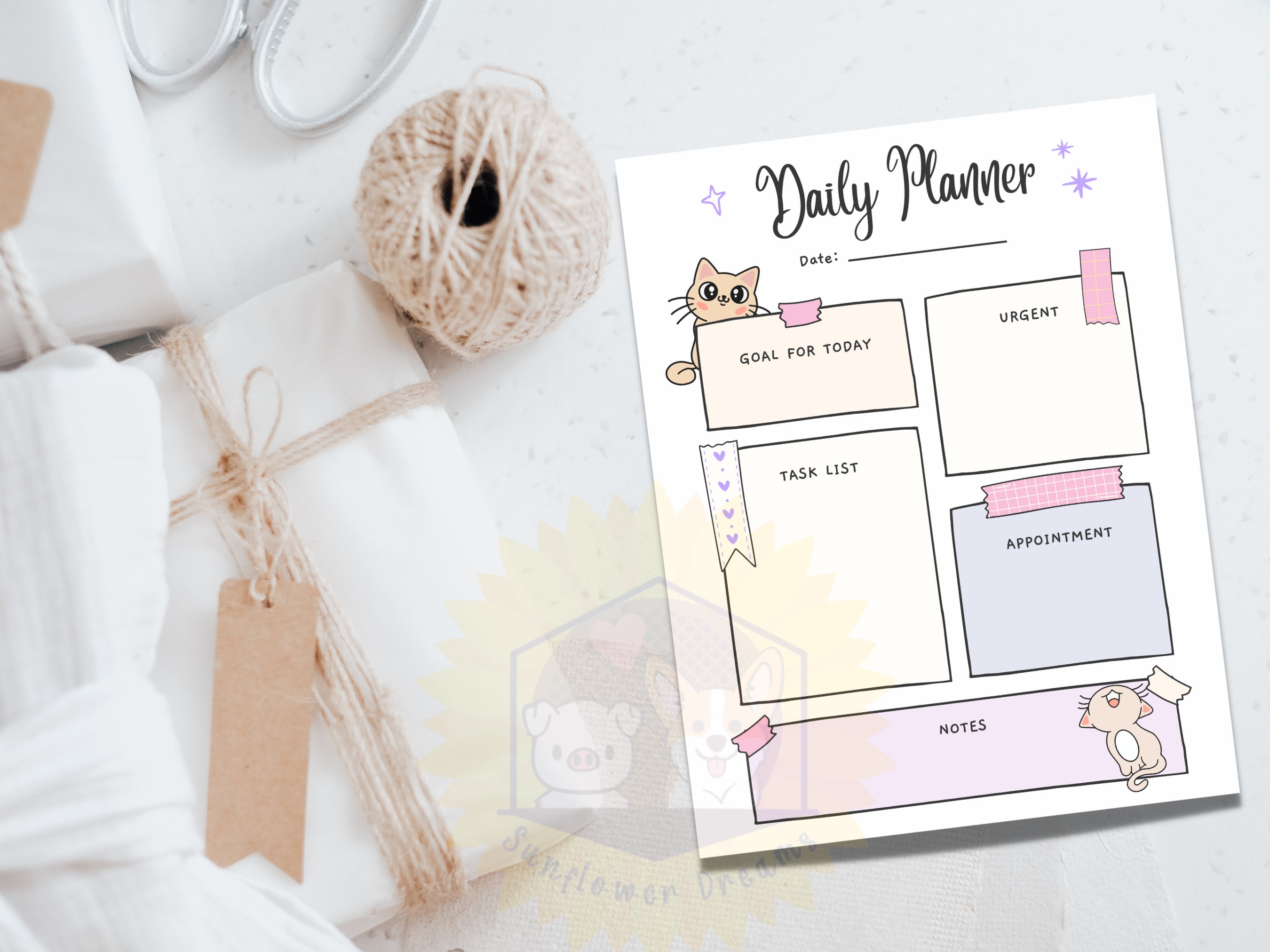 Cute Cat Planner Printable Cat Planner Daily Cat Planner - Etsy