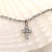 Mini Diamond Cross Pendant 14k White Gold Cross Charm Gift for Her ...