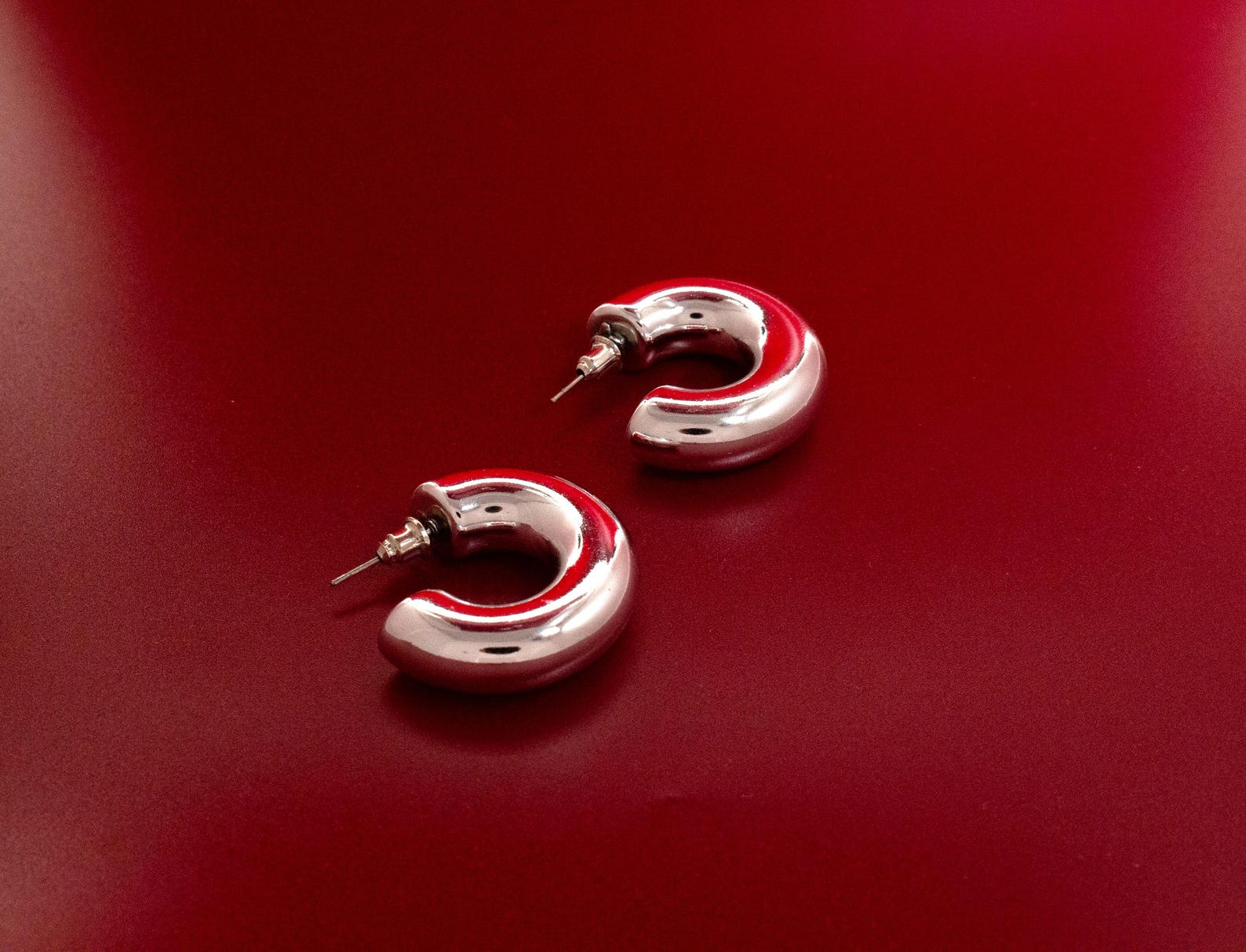 Chunky Earring Set Silver Hoops Stackable Earrings Thick Silver Hoops ...