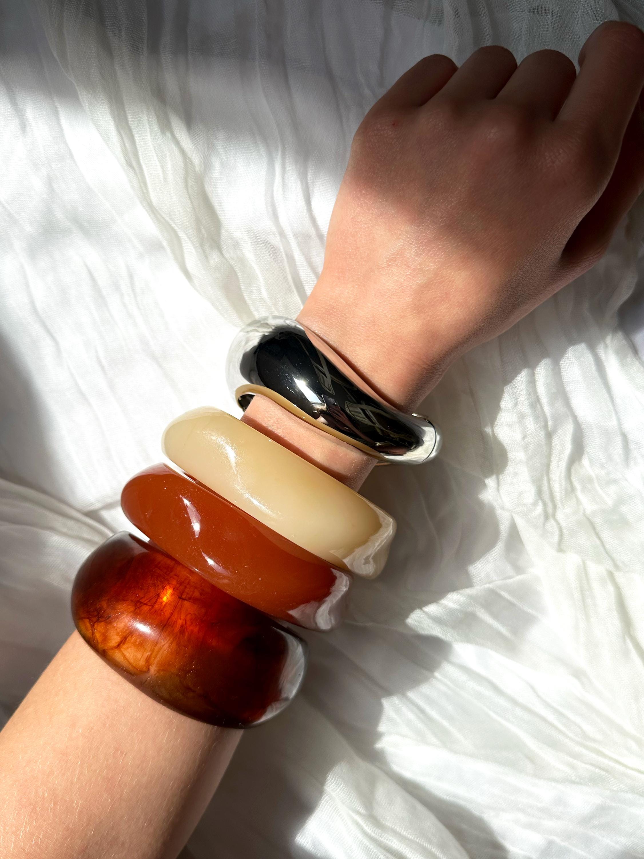 Resin Bangle Set Bangle Bracelet Chunky Bangle Statement Jewelry Thick ...
