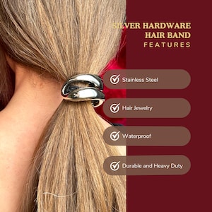 Silver Hair Tie Silver Hair Cuff Metal Hair Cuff Gift for Her Hair ...