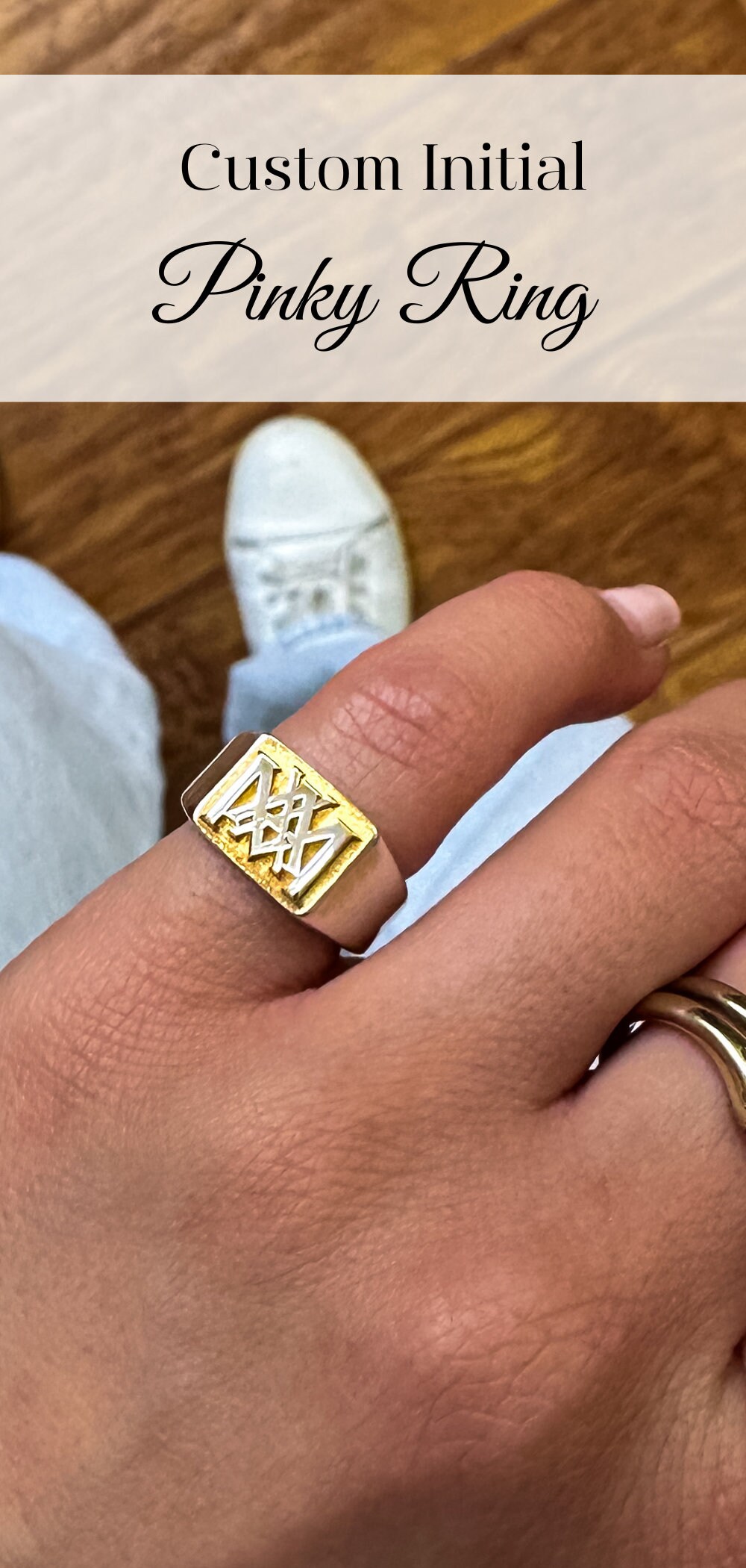 Custom Signet Ring Initial Pinky Ring Silver Heirloom Ring Unisex Gift ...