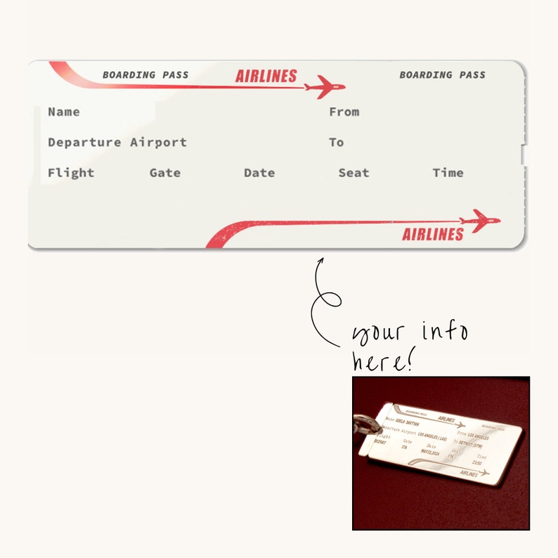 Boarding Pass Necklace Personalized Silver Pendant Gift for Long ...