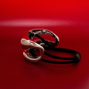 Silver Hair Tie Silver Hair Cuff Metal Hair Cuff Gift for Her Hair ...