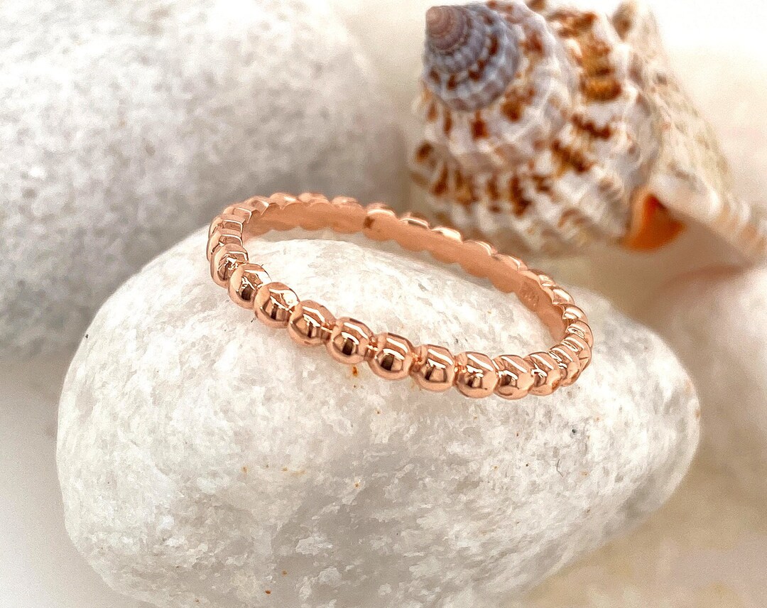 Bubble Ring 14k Gold Ring Rose Gold Stackable Ring 14k Ring Textured ...
