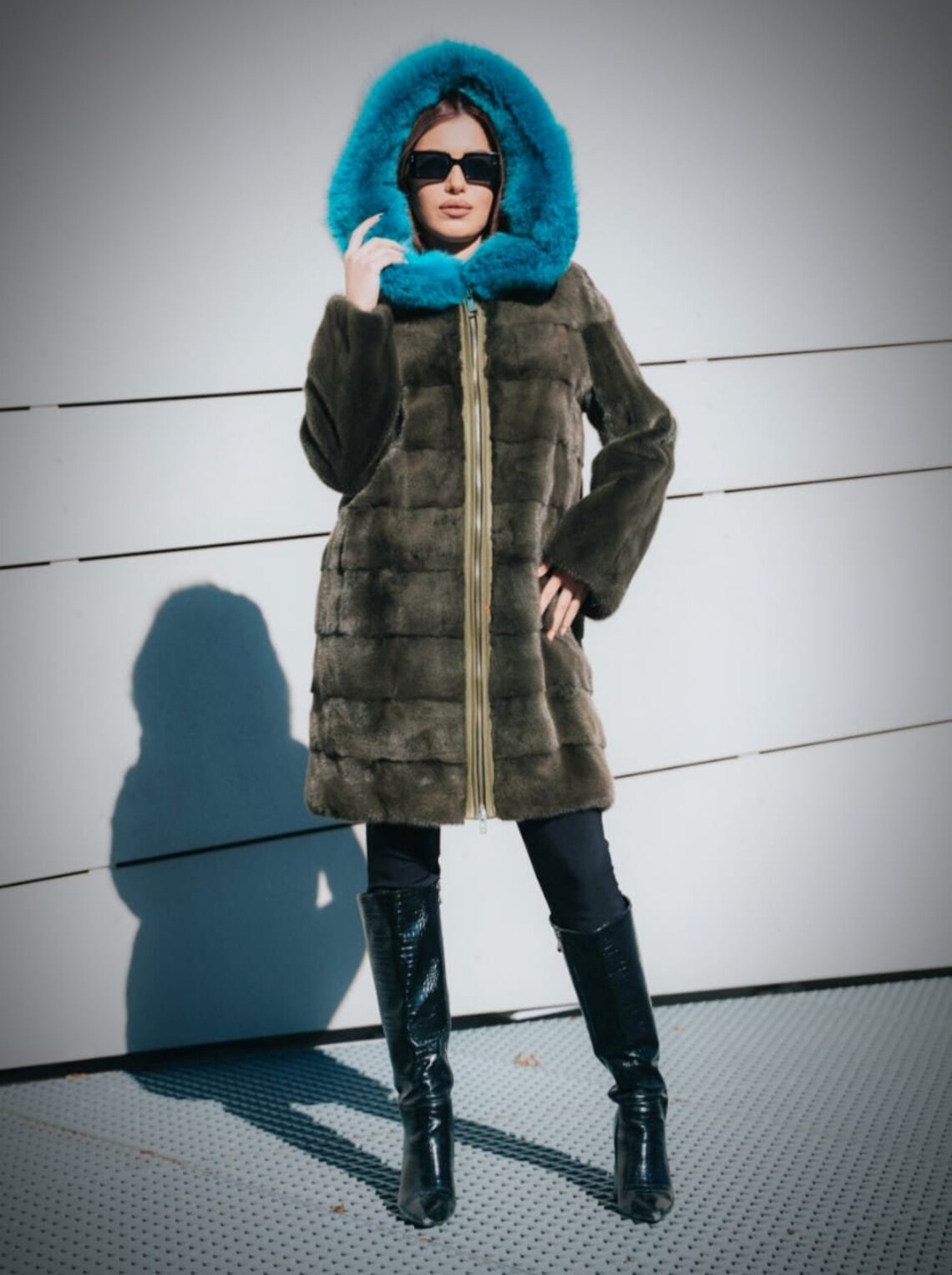 Real Chaki Full Skin Mink Fur Coat With Hood - Etsy