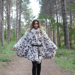 Long Spotted Fox Real Fur Cape - Etsy