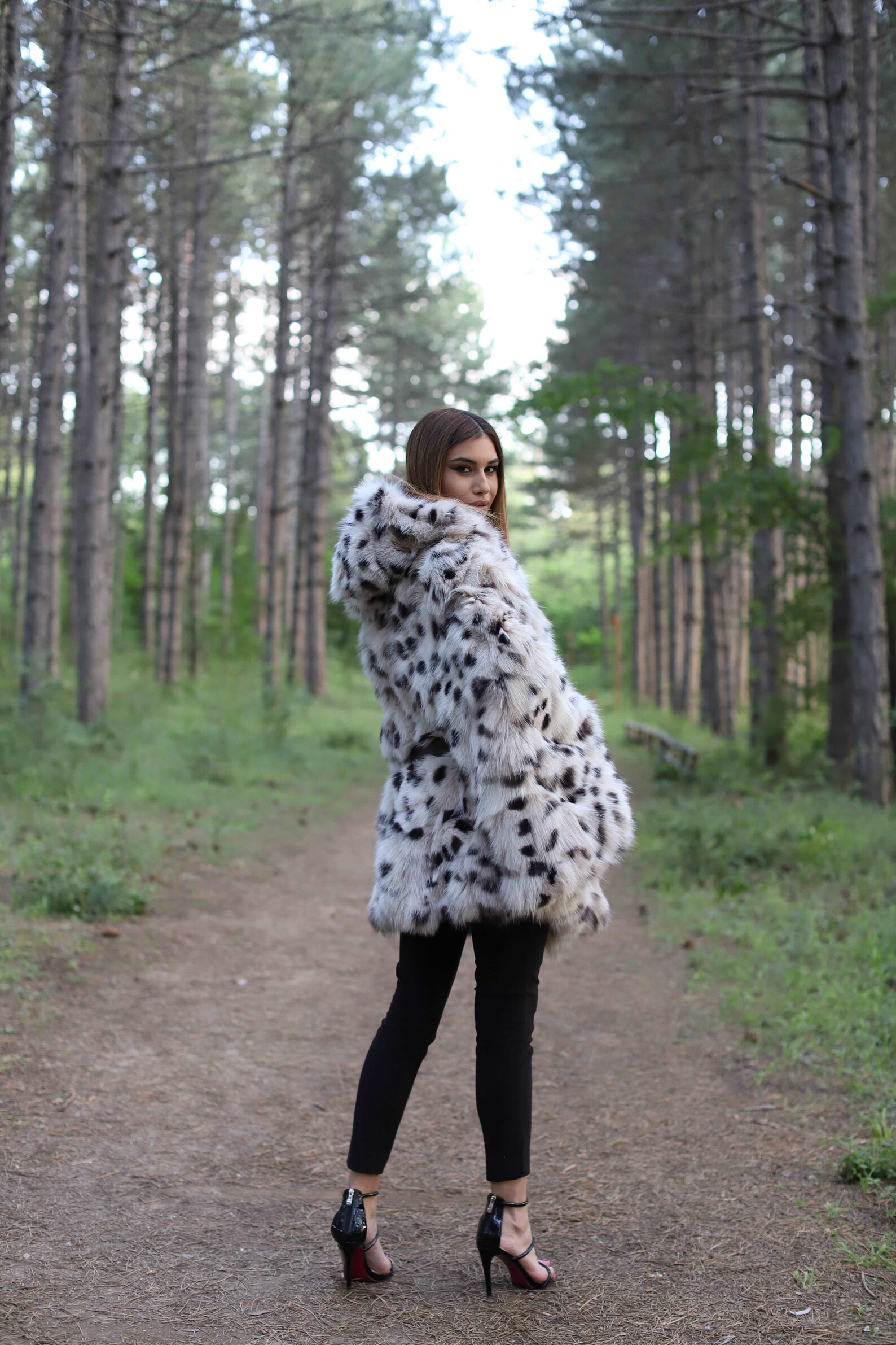 Long Spotted Fox Real Fur Cape - Etsy