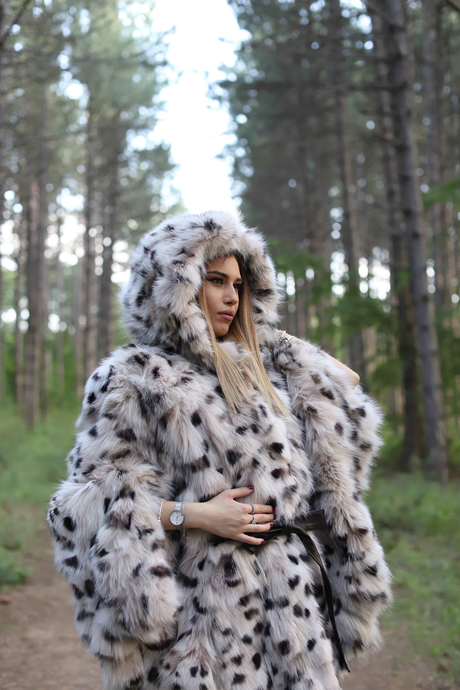 Long Spotted Fox Real Fur Cape - Etsy
