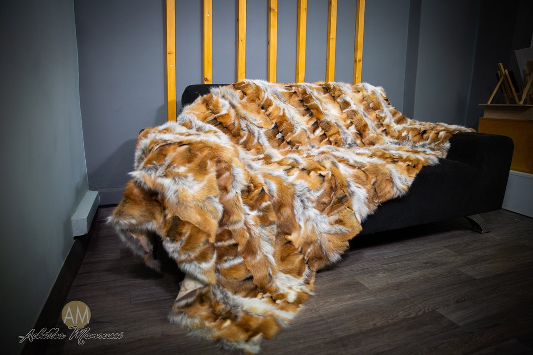 Luxury Real Canada Fox Paw Fox Fur Throw Blanket - Etsy