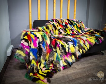 Luxury Real Canada Red Fox Fur Throw Blanket - Etsy