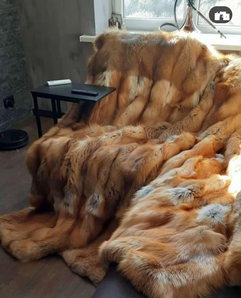 Luxury Real Canada Red Fox Full Skin Fur Blanket - Etsy