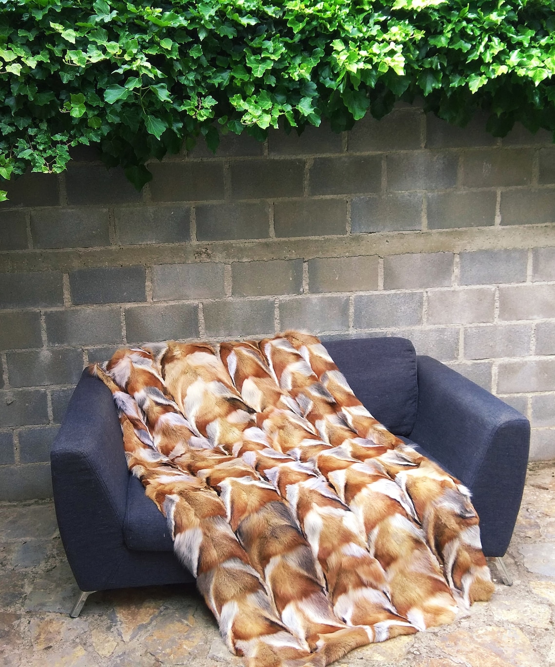 Luxury Real Red Hint Paw Fur Fox Throw Blanket - Etsy