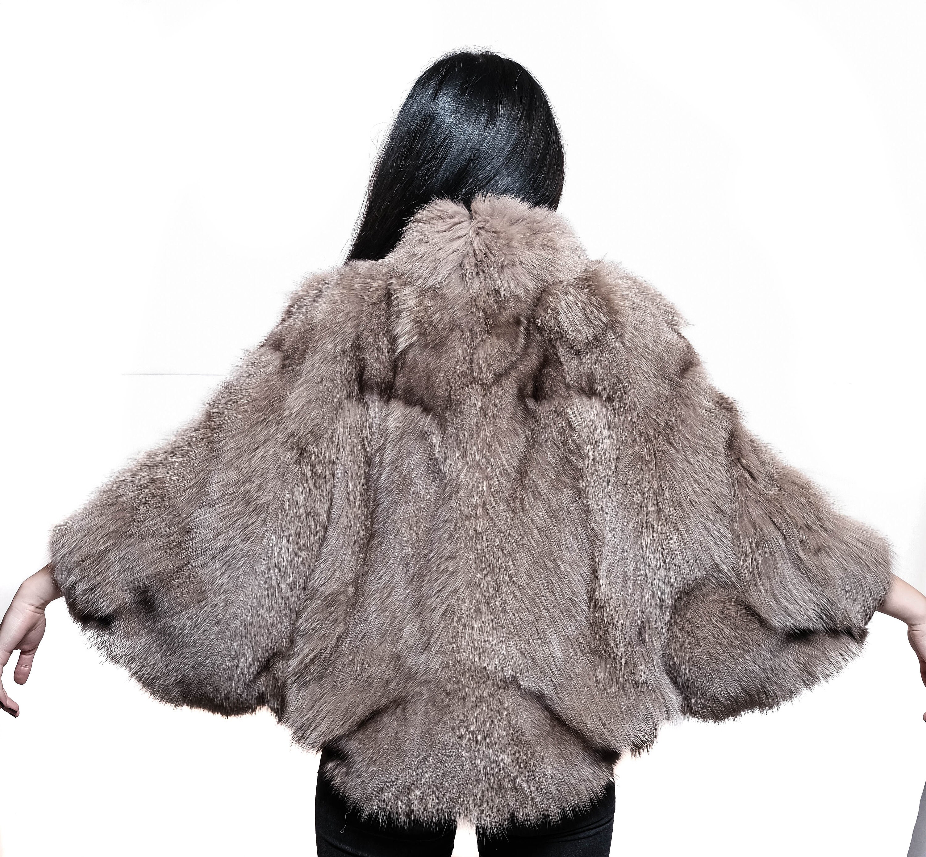 Beige Fox Real Fur Cape - Etsy UK