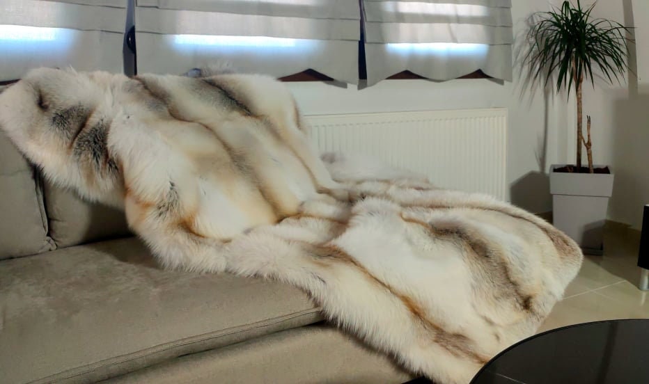 Luxury Real 5 Star Full Skin Fox Fur Throw Blanket | Etsy