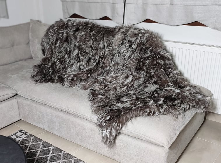 Luxury Real Silver Fox Fur Full Skin With Leather Pcs Included | Etsy