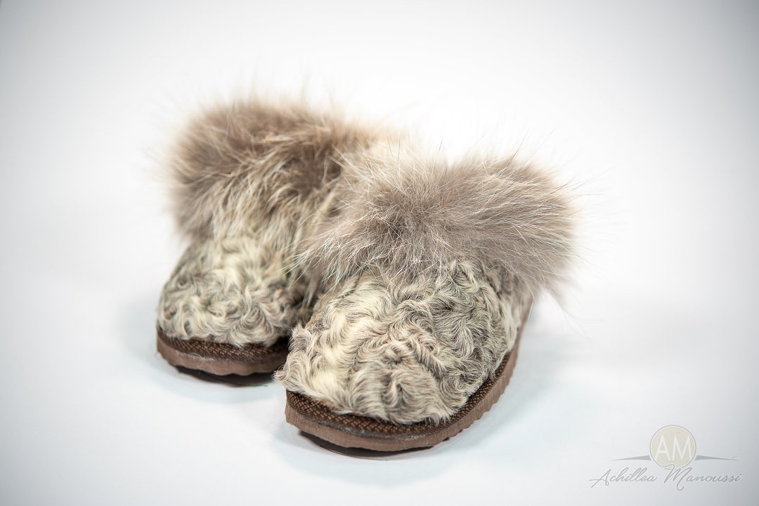 Iceberg Real Fur Slippers for Women - Etsy