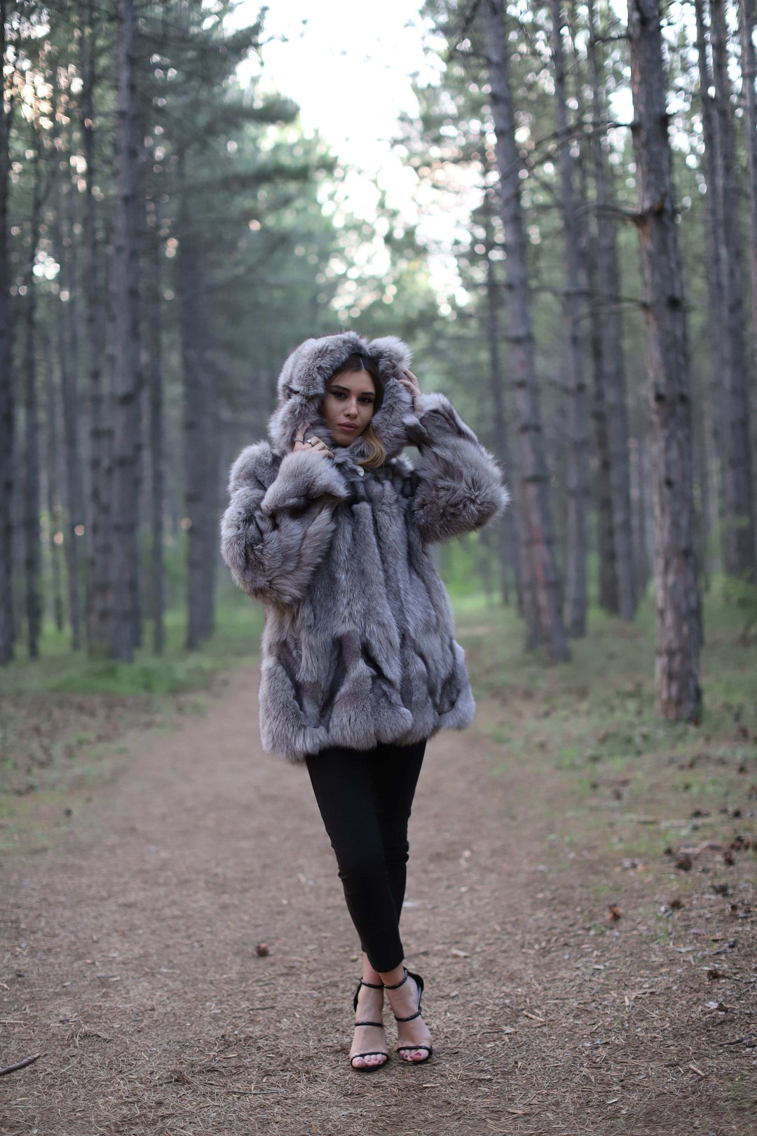 Zeitz Greize Real Fur Fox Jacket With Hood - Etsy