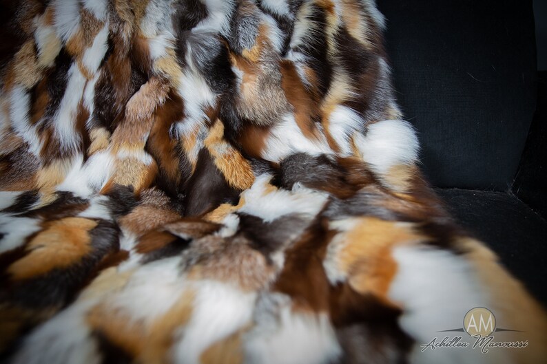 Luxury Real Multy Earth Fox Fur Throw Blanket - Etsy
