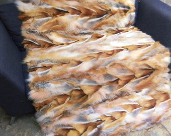 Luxury Real Multy Colour Fox Fur Throw Blanket - Etsy
