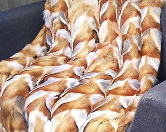 Luxury Real Canada Red Fox Fur Throw Blanket - Etsy