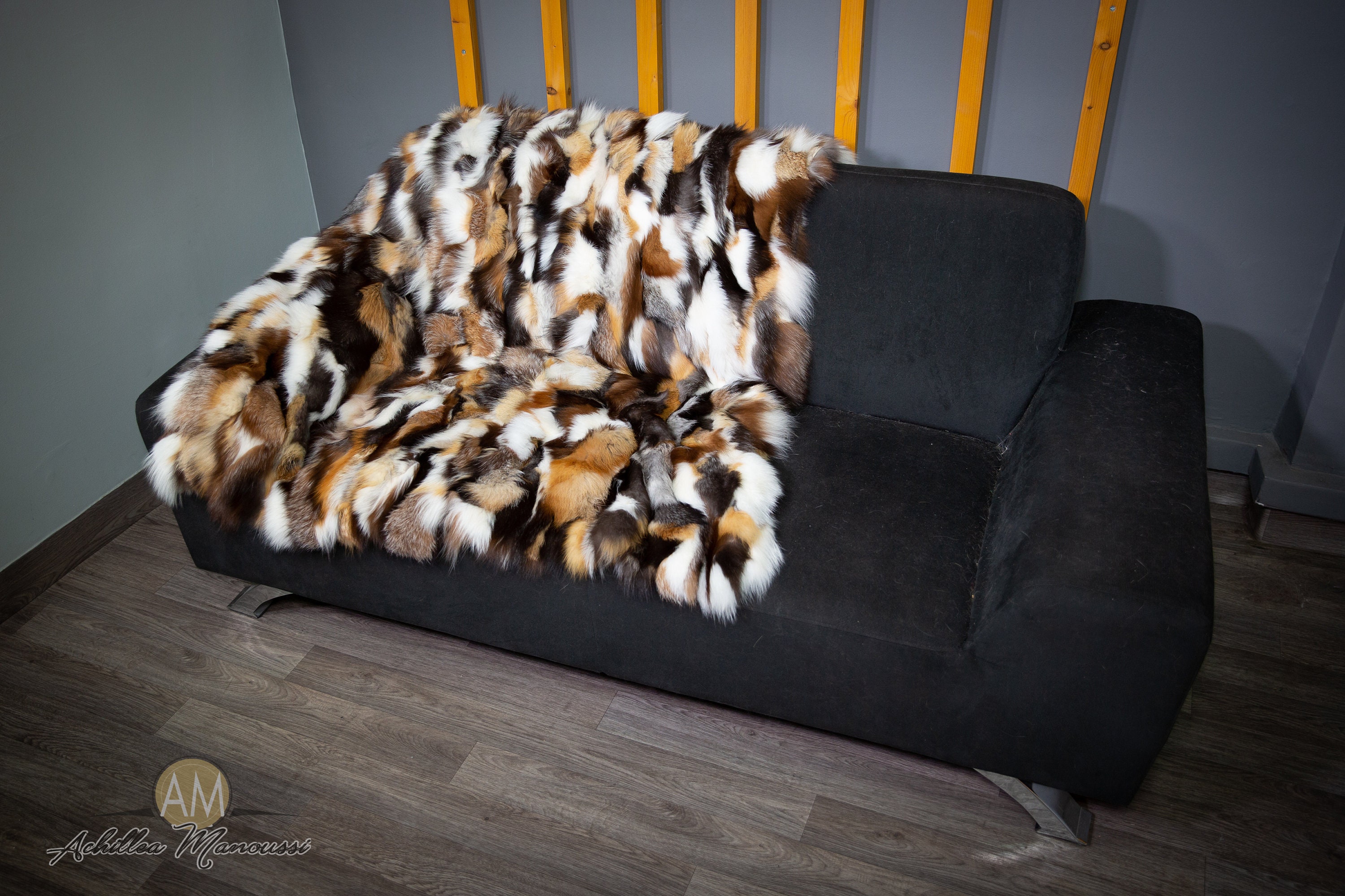 Luxury Real Multy Earth Fox Fur Throw Blanket - Etsy
