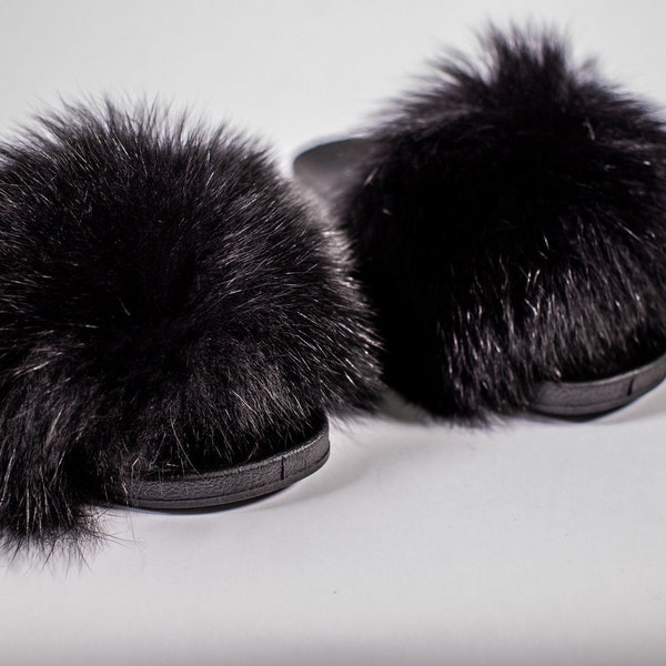 Fur Slides for Women - Etsy
