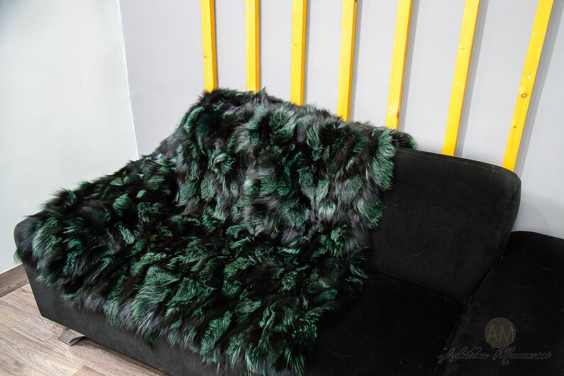 Luxury Real Silver Green Fox Fur Throw Blanket - Etsy