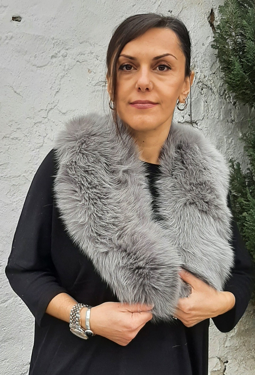 Icy Real Fur Fox Collar - Etsy