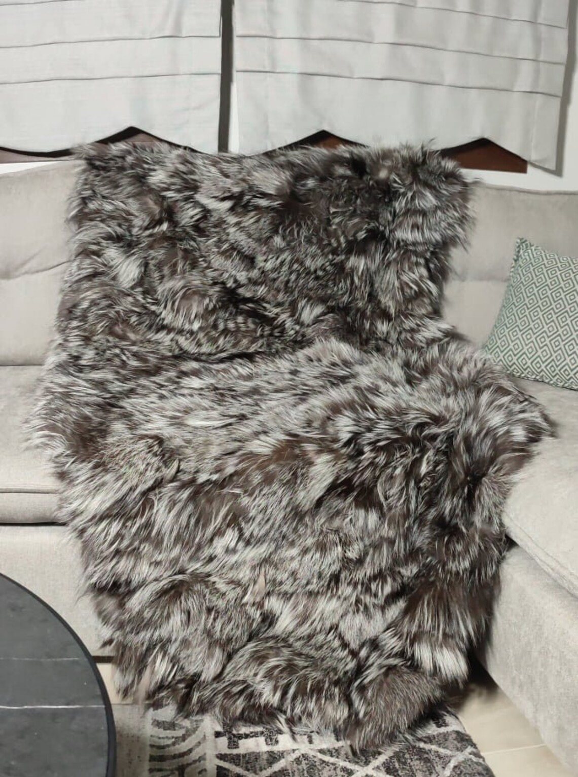 Luxury Real Silver Fox Fur Full Skin With Leather Pcs Included | Etsy