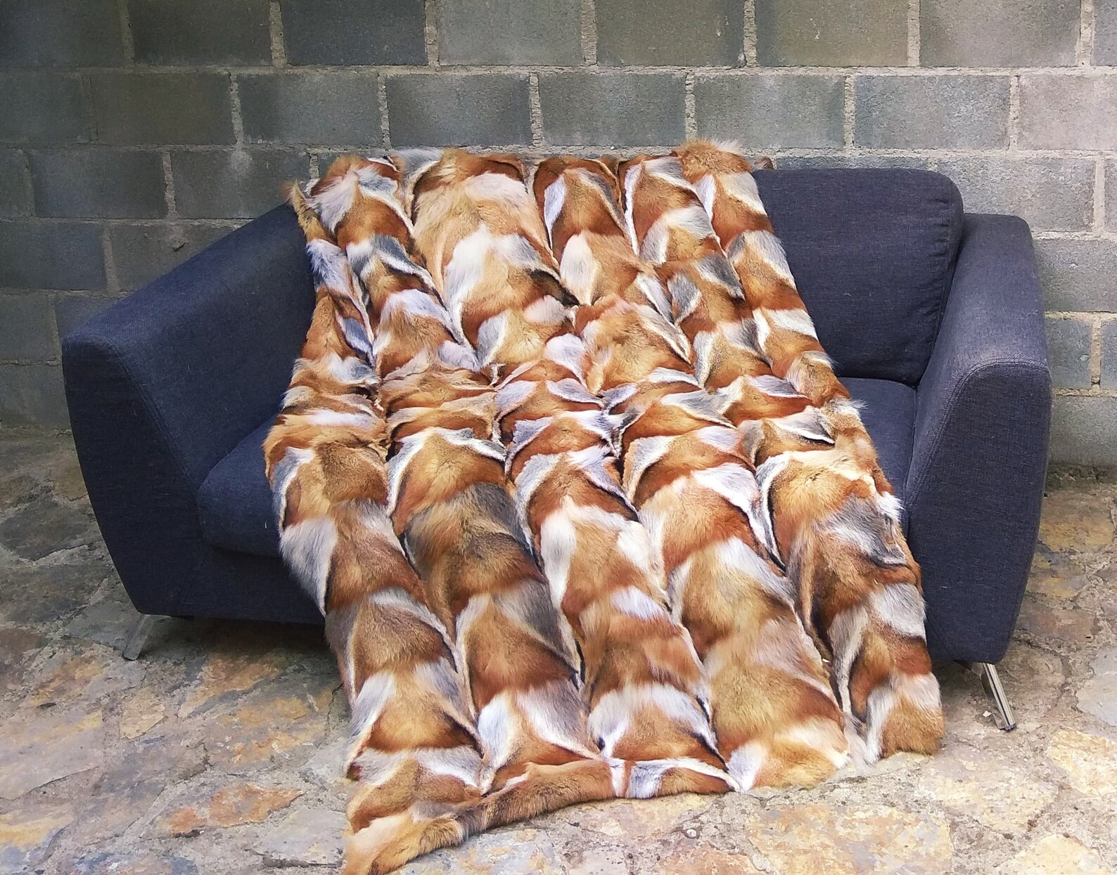 Luxury Real Red Hint Paw Fur Fox Throw Blanket - Etsy