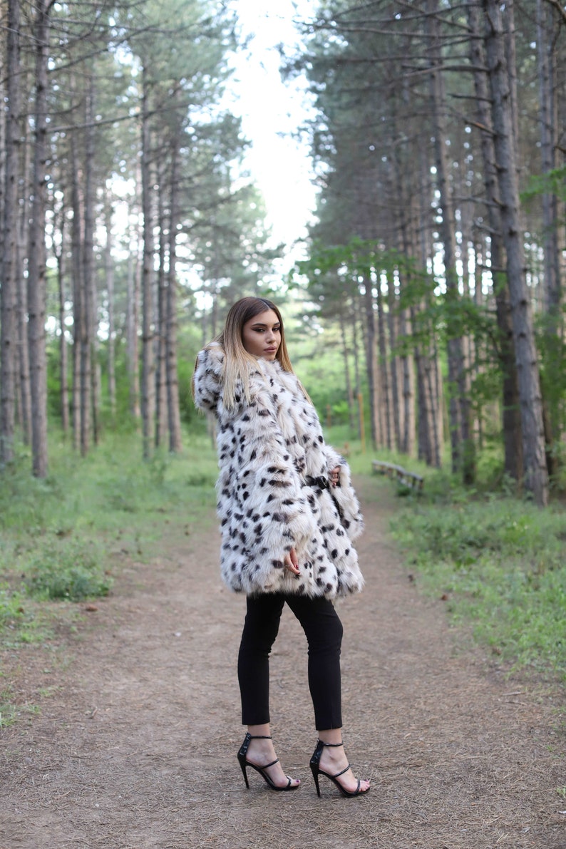 Long Spotted Fox Real Fur Cape - Etsy