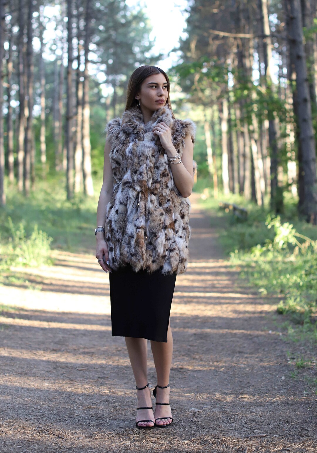 Spotted Fox Real Fur Vest - Etsy