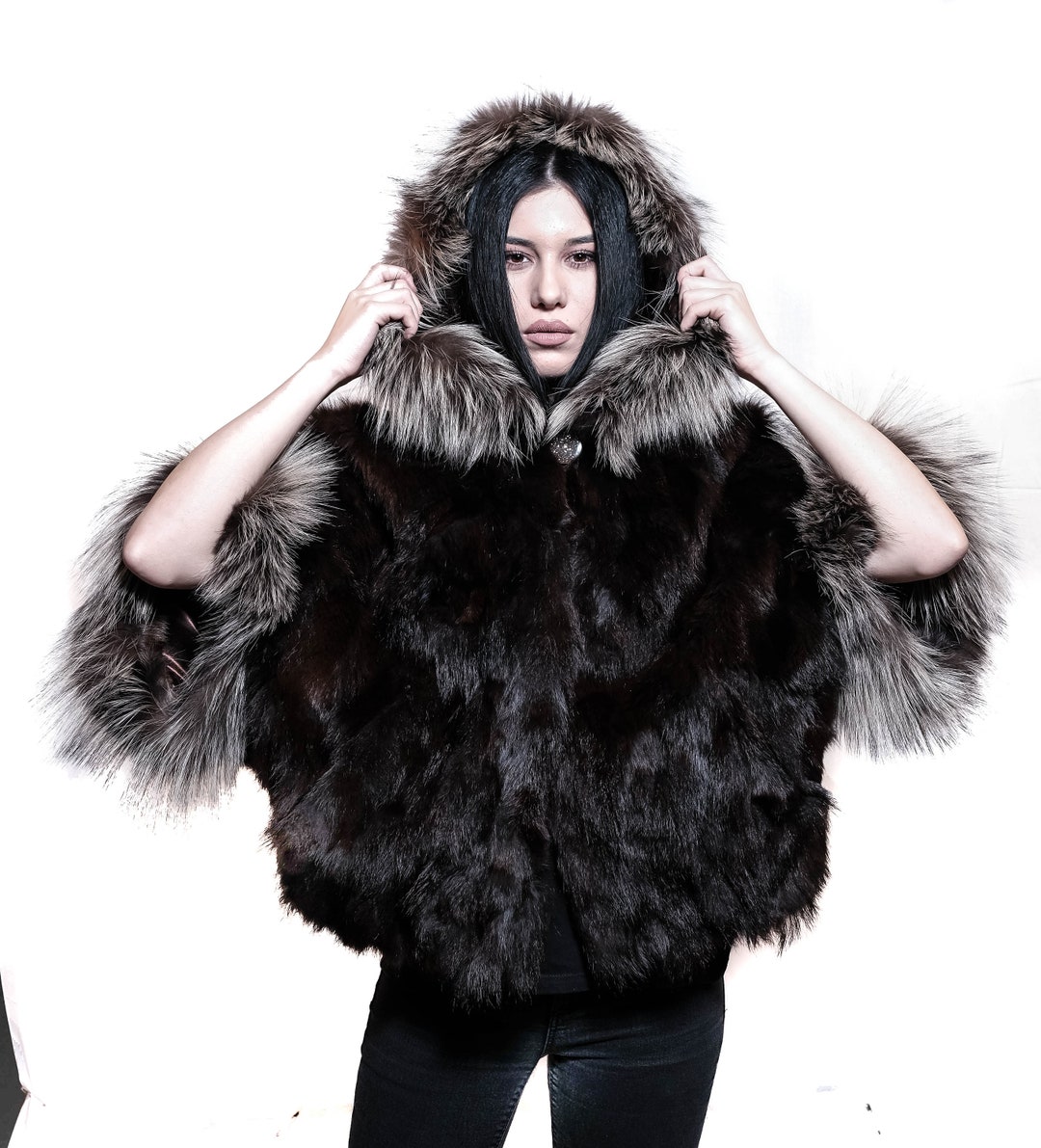 Brown Fox Real Fur Cape - Etsy