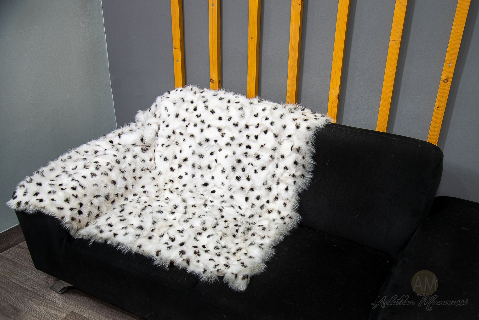 Luxury Real Shadow Spotted Fox Fur Throw Blanket | Etsy