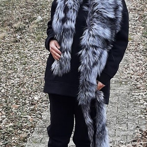 Extra Long Silver Fox Fur Collar - Etsy
