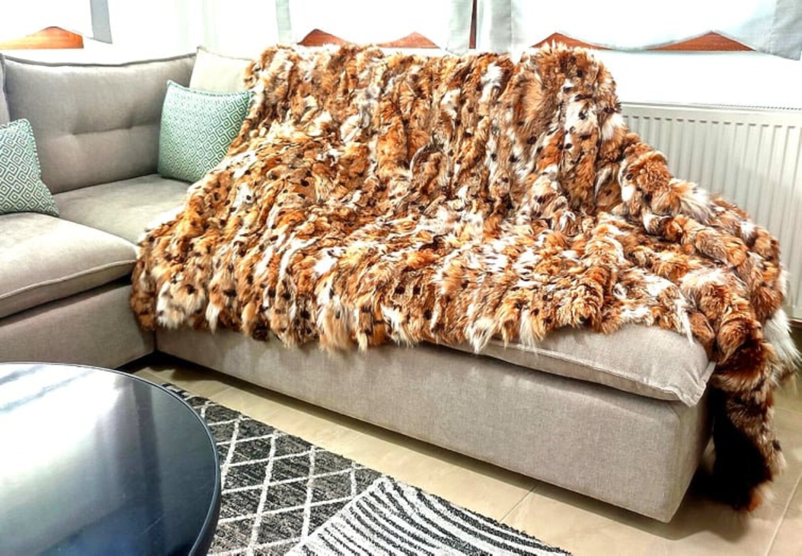 Luxury Real Spotted Fox Fur Throw Blanket - Etsy