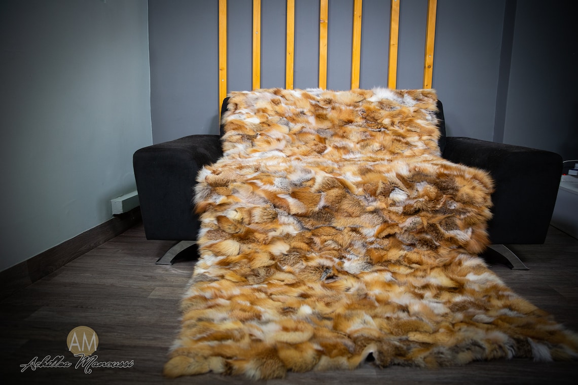 Luxury Real Canada Red Fox Fur Throw Blanket - Etsy
